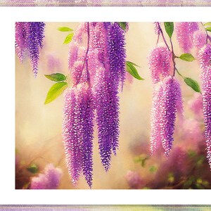 Wisteria Garden Digital Paper, Printable Paper, Purple Background ...