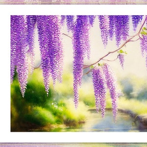 Wisteria Garden Digital Paper, Printable Paper, Purple Background ...