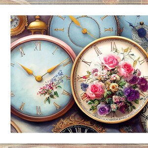 Vintage Clocks Digital Paper, Printable Paper, Victorian Clocks ...