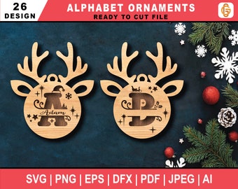 Split Monogram Reindeer Svg - Etsy