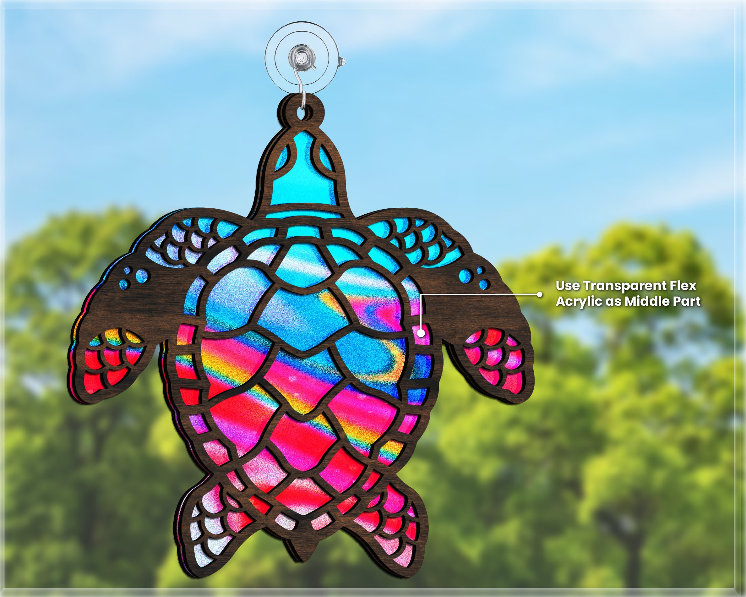 Sea Turtle Suncatcher Svg Turtle Laser Sun Catcher File - Etsy