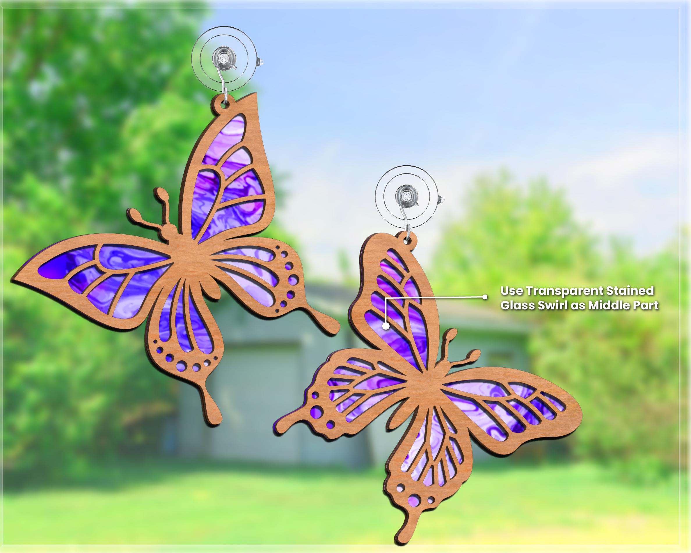 Butterfly Laser Suncatcher - 2 | Window, Garden Ornament | Acrylic ...