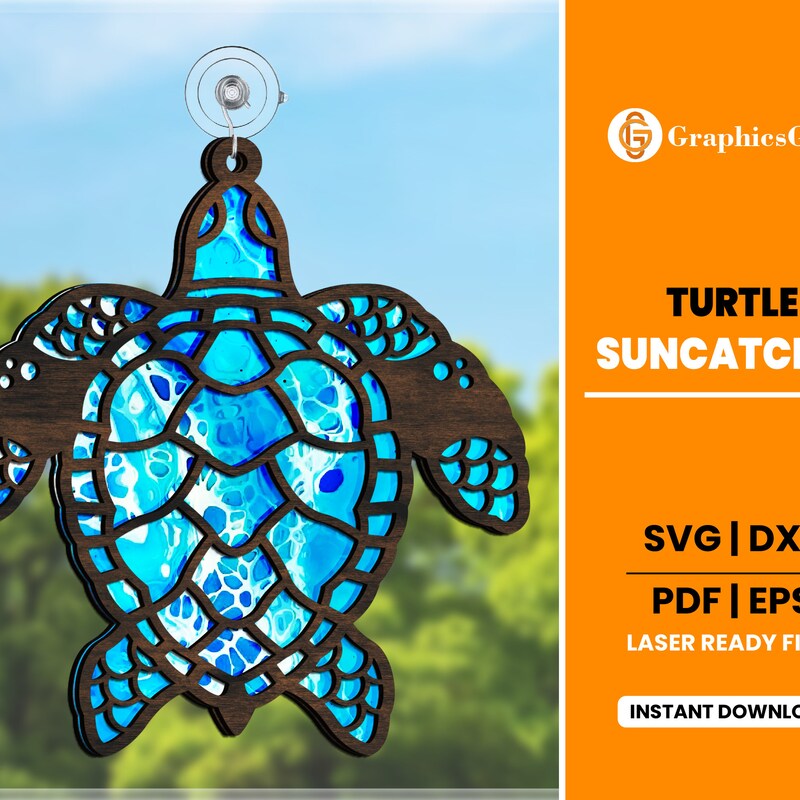 Turtle Suncatcher - Etsy