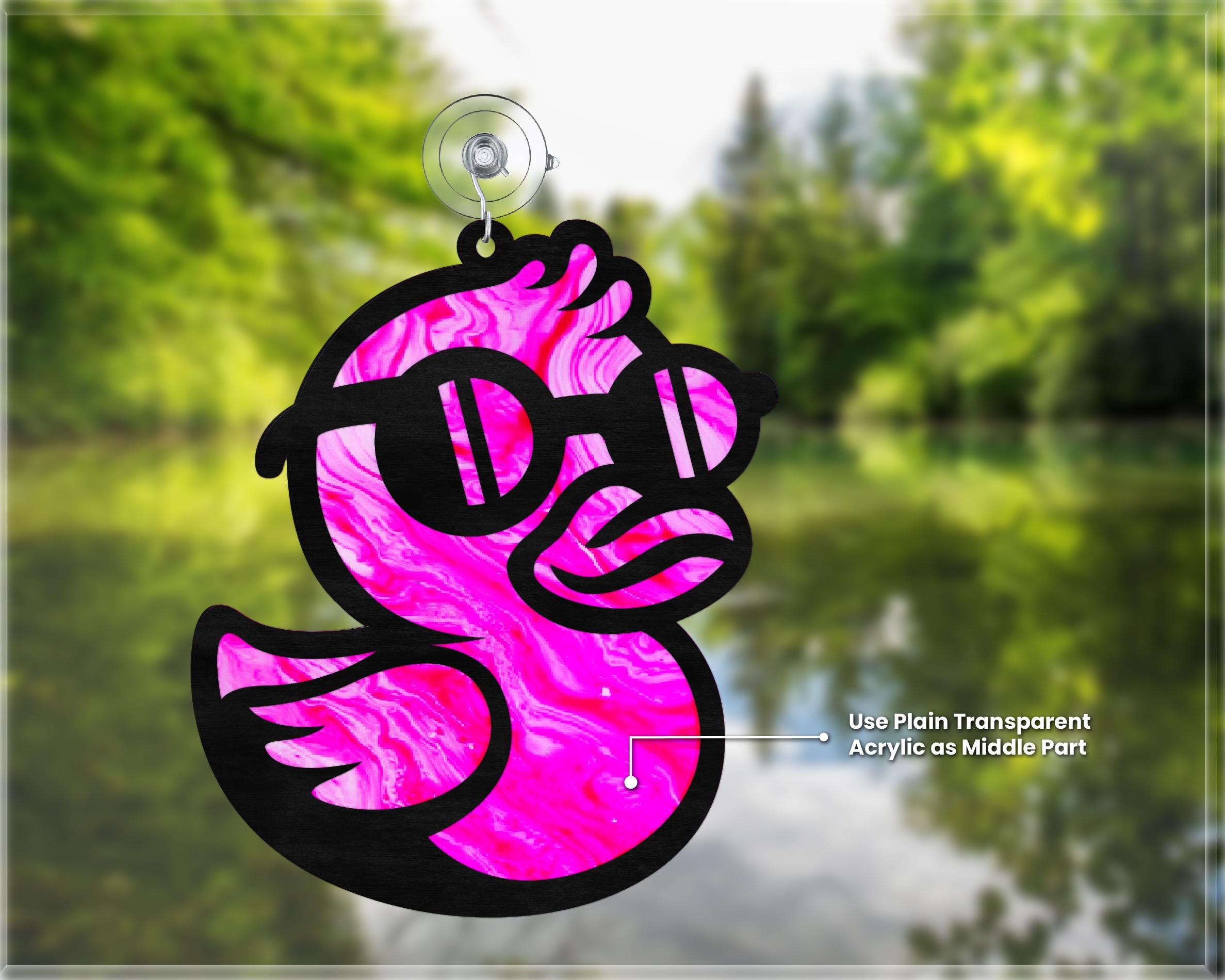 Duck With Goggles Suncatcher Svg | Funny Duck Suncatcher Garden ...