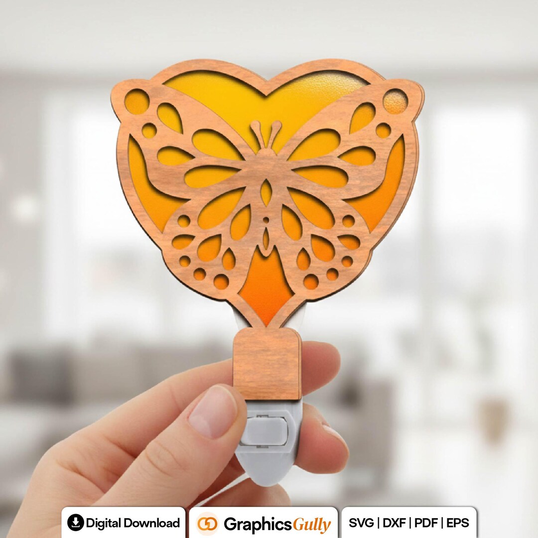 Butterfly 3 Night Light Svg | Laser Cut File | SVG PDF DXF | Glowforge ...