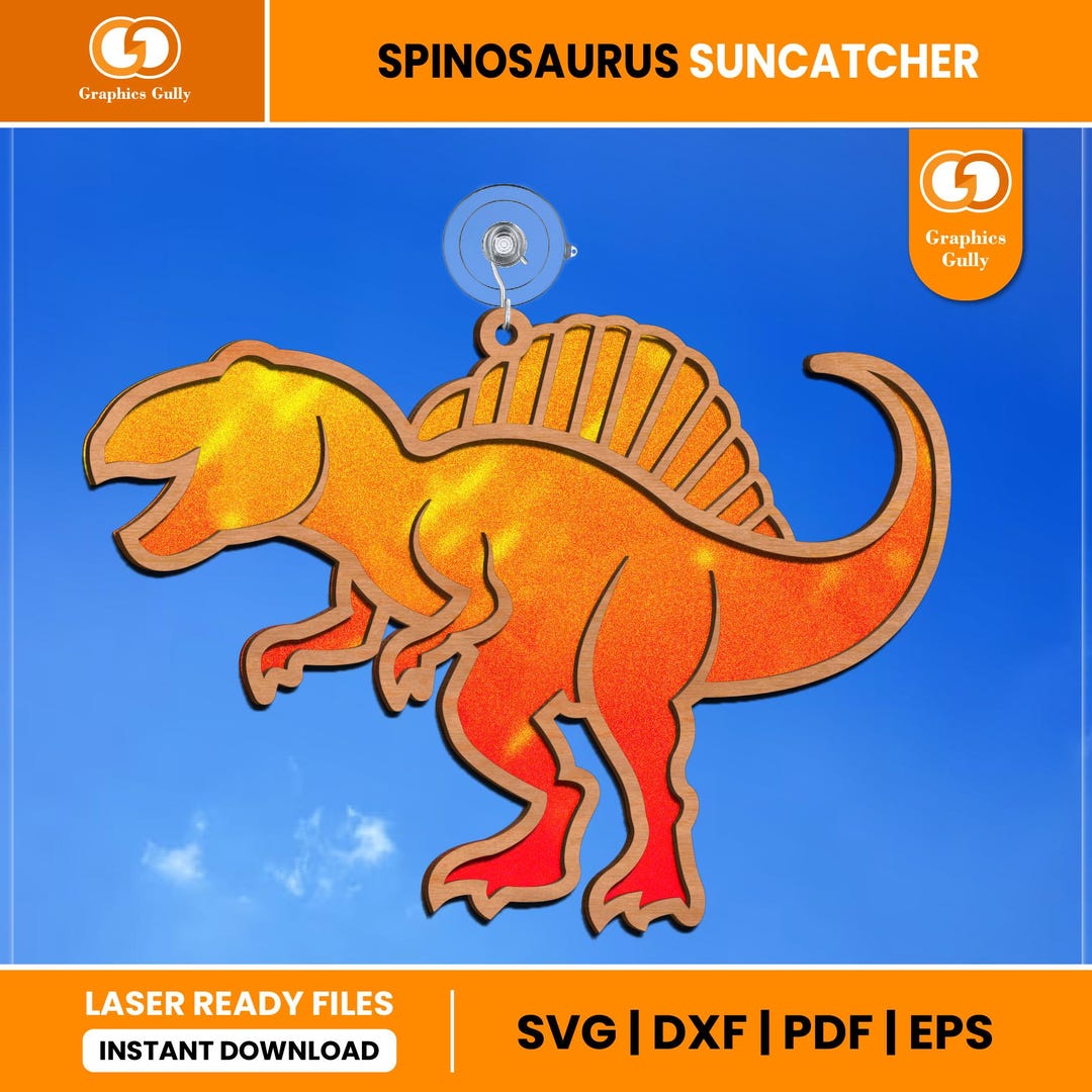 Spinosaurus Suncatcher | Dinosaur Suncatcher Window Ornament | Acrylic ...