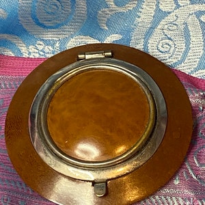 Very Rare 1930s Brown Bakelite Powder Contact With Original Powder ...