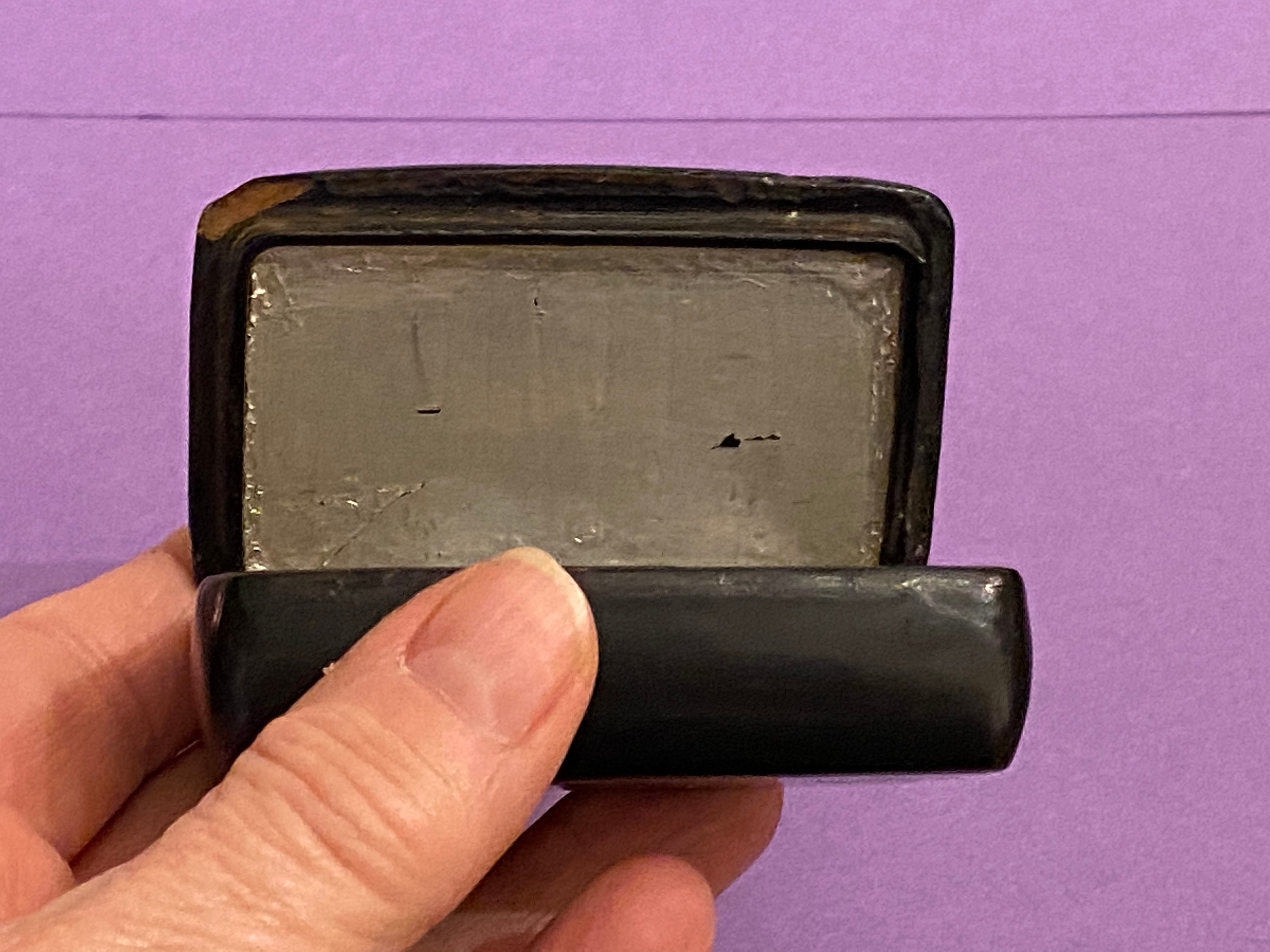 Antique Pretty 1800s Papier-mâché Snuff or Pill Box Inlaid - Etsy