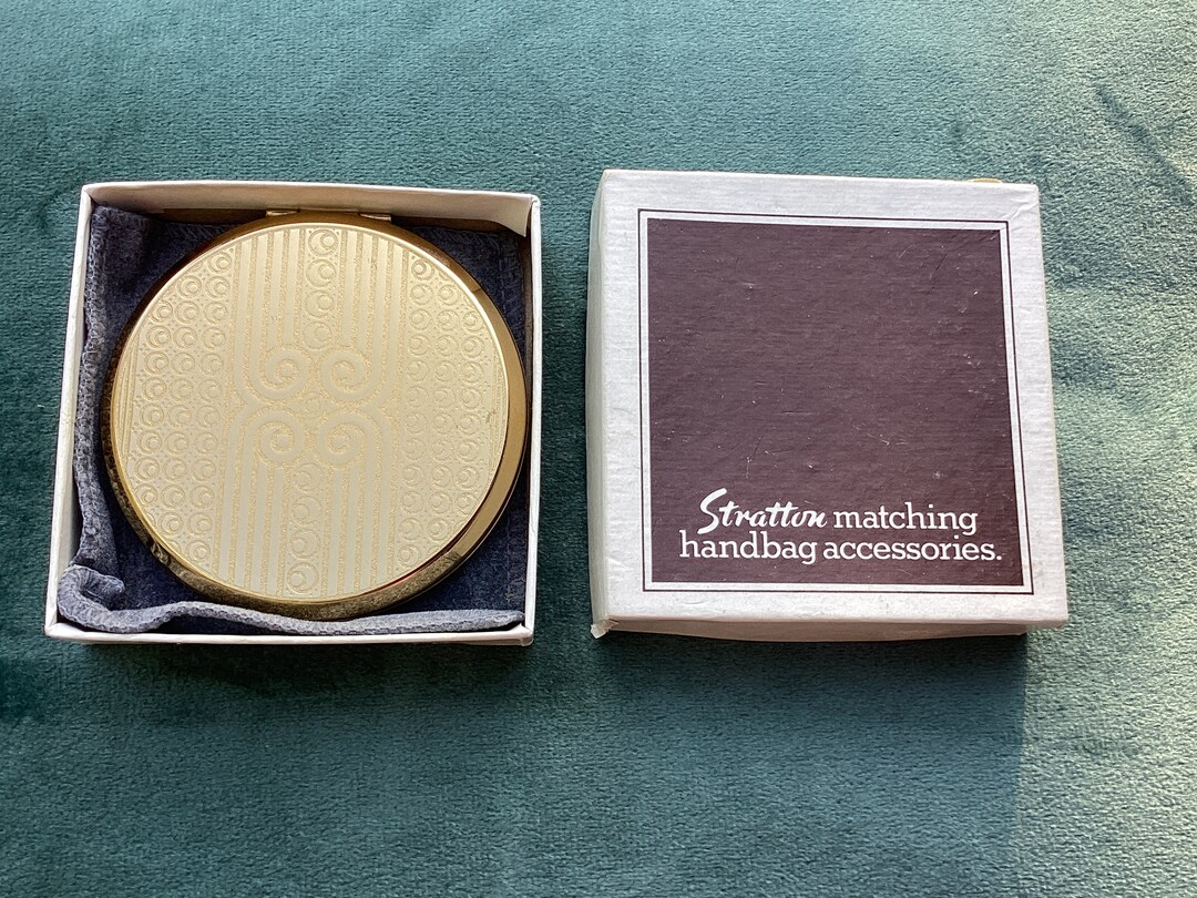Vintage 1970s, Gold Tone, Art, Deco, Revival Powder, Compact, Retro ...
