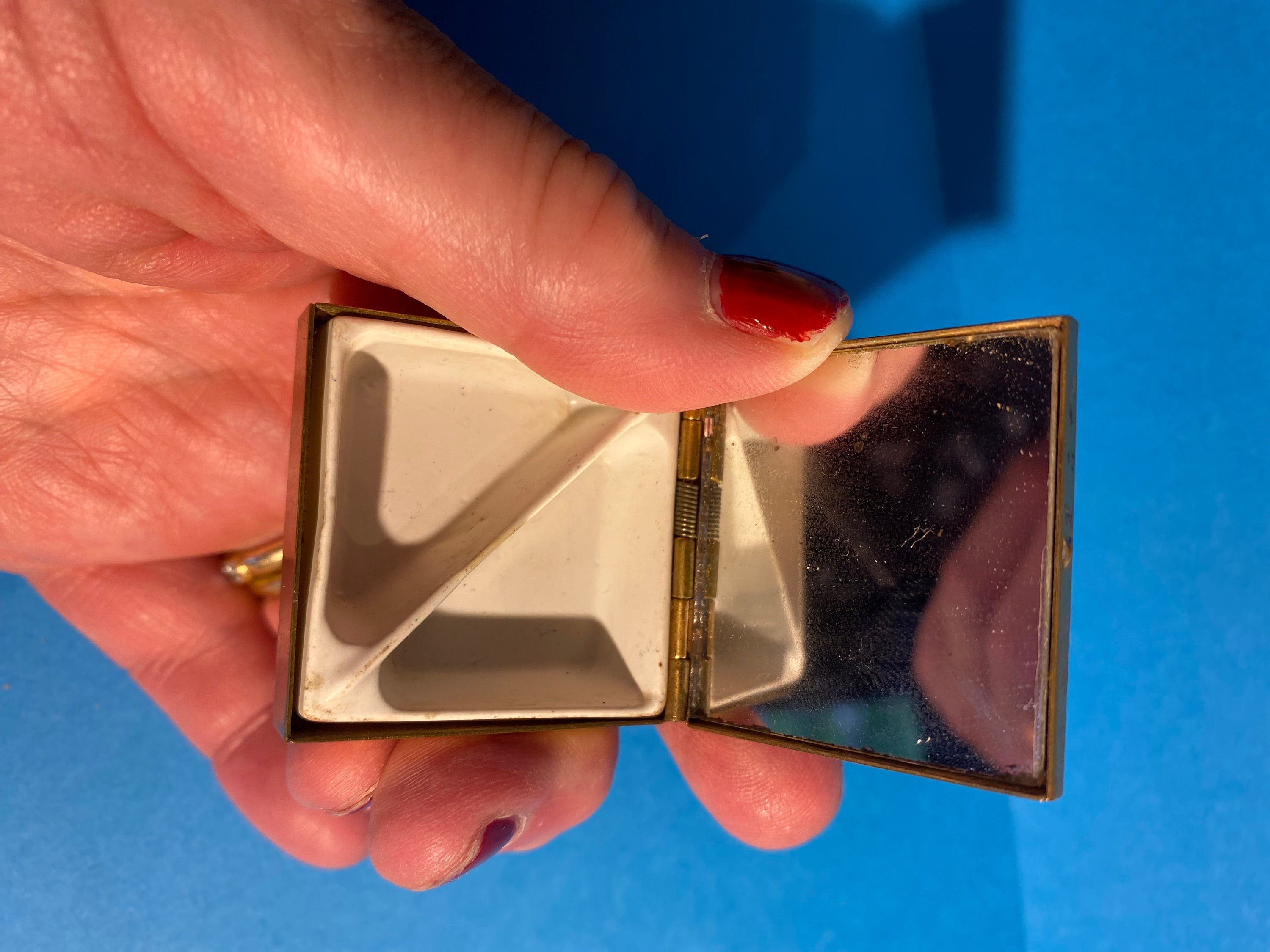 Vintage Mascot Pill Container Mid Century Made of Brass Excellent Hinge ...