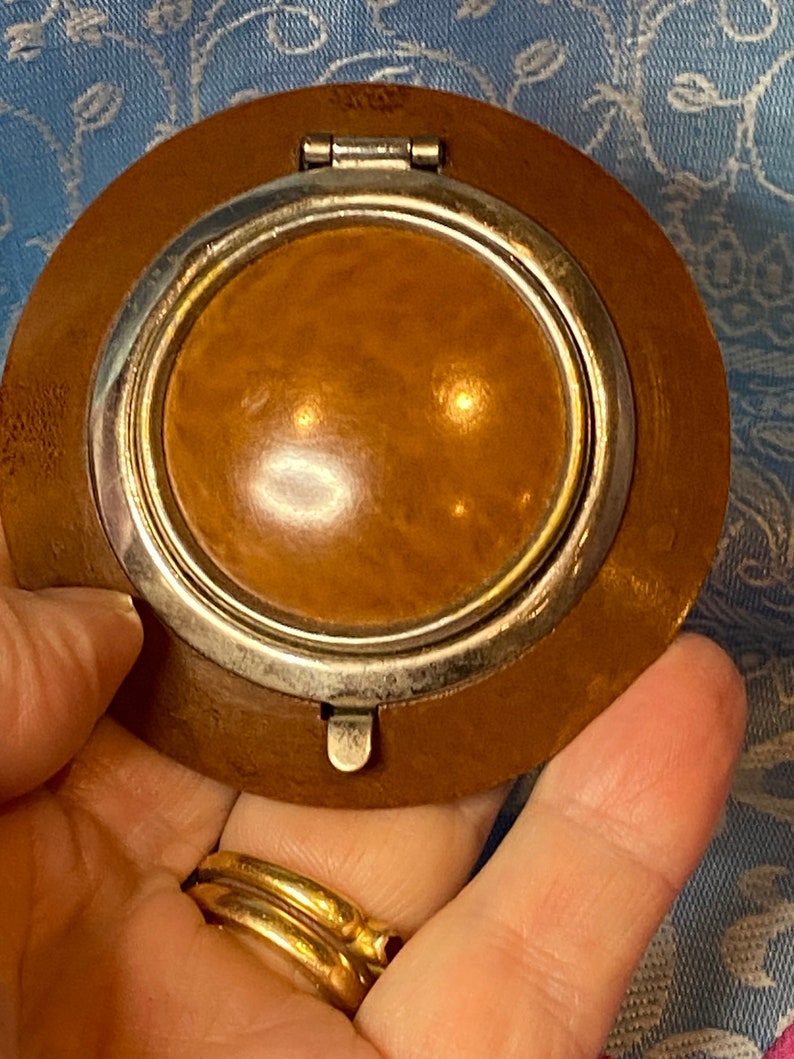 Very Rare 1930s Brown Bakelite Powder Contact With Original Powder ...