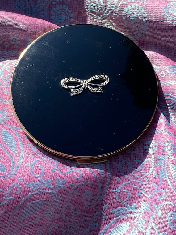 Vintage Stratton, 1960s powder, compact, black enamel… - Gem
