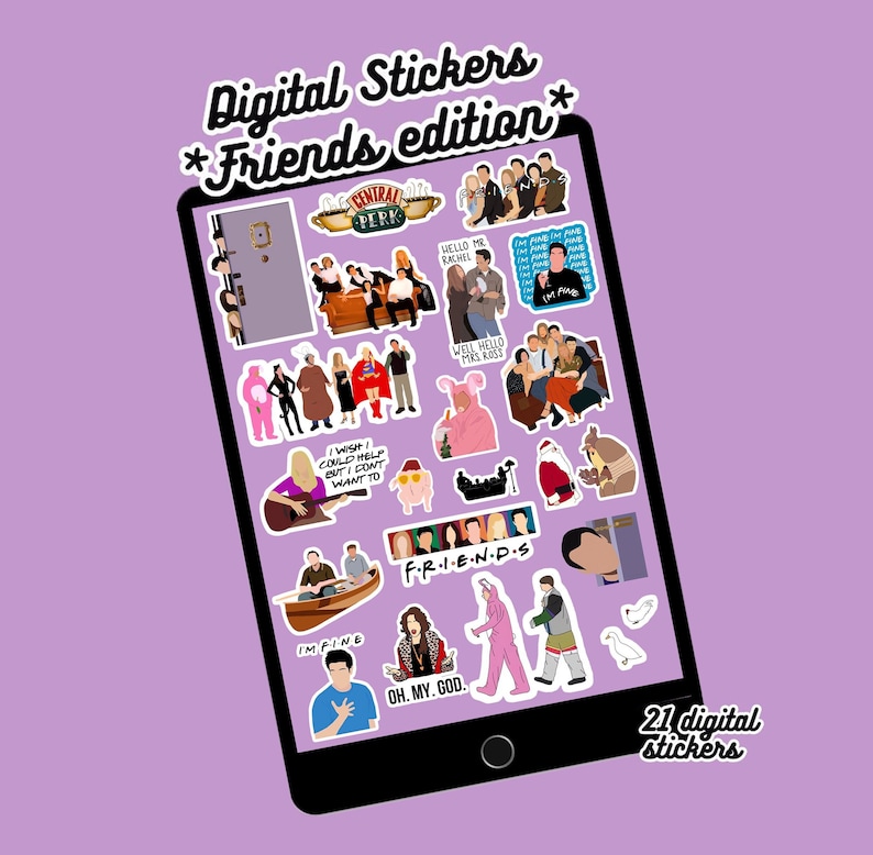 Friends • Sitcom • Digital Stickers • Chandler • Rachel • Phoebe • Ross ...