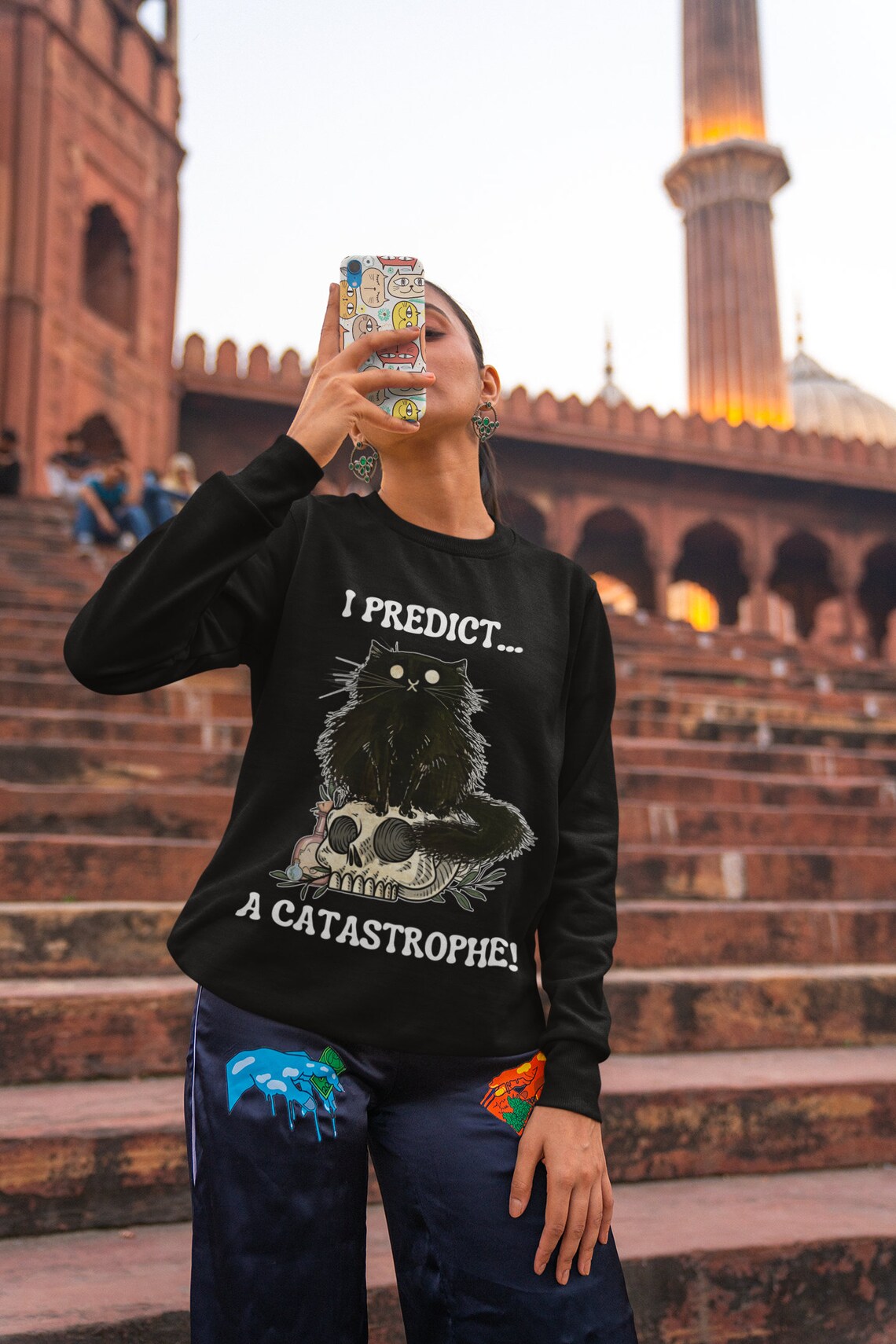 Unisex, Black Cat, Catastrophe, Cat Pun Sweatshirt, Witchy Hoodie - Etsy