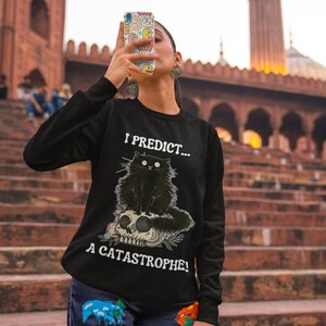 Unisex, Black Cat, Catastrophe, Cat Pun Sweatshirt, Witchy Hoodie - Etsy