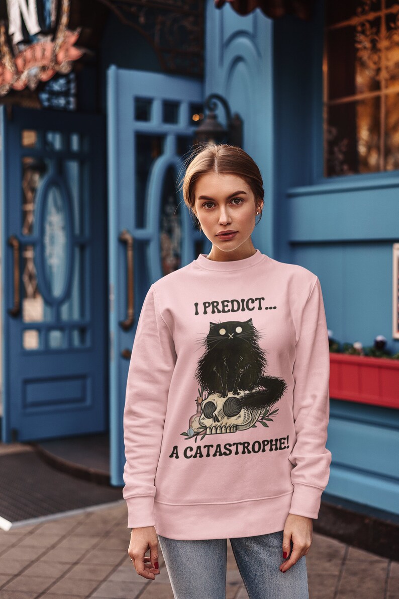 Unisex, Black Cat, Catastrophe, Cat Pun Sweatshirt, Witchy Hoodie - Etsy