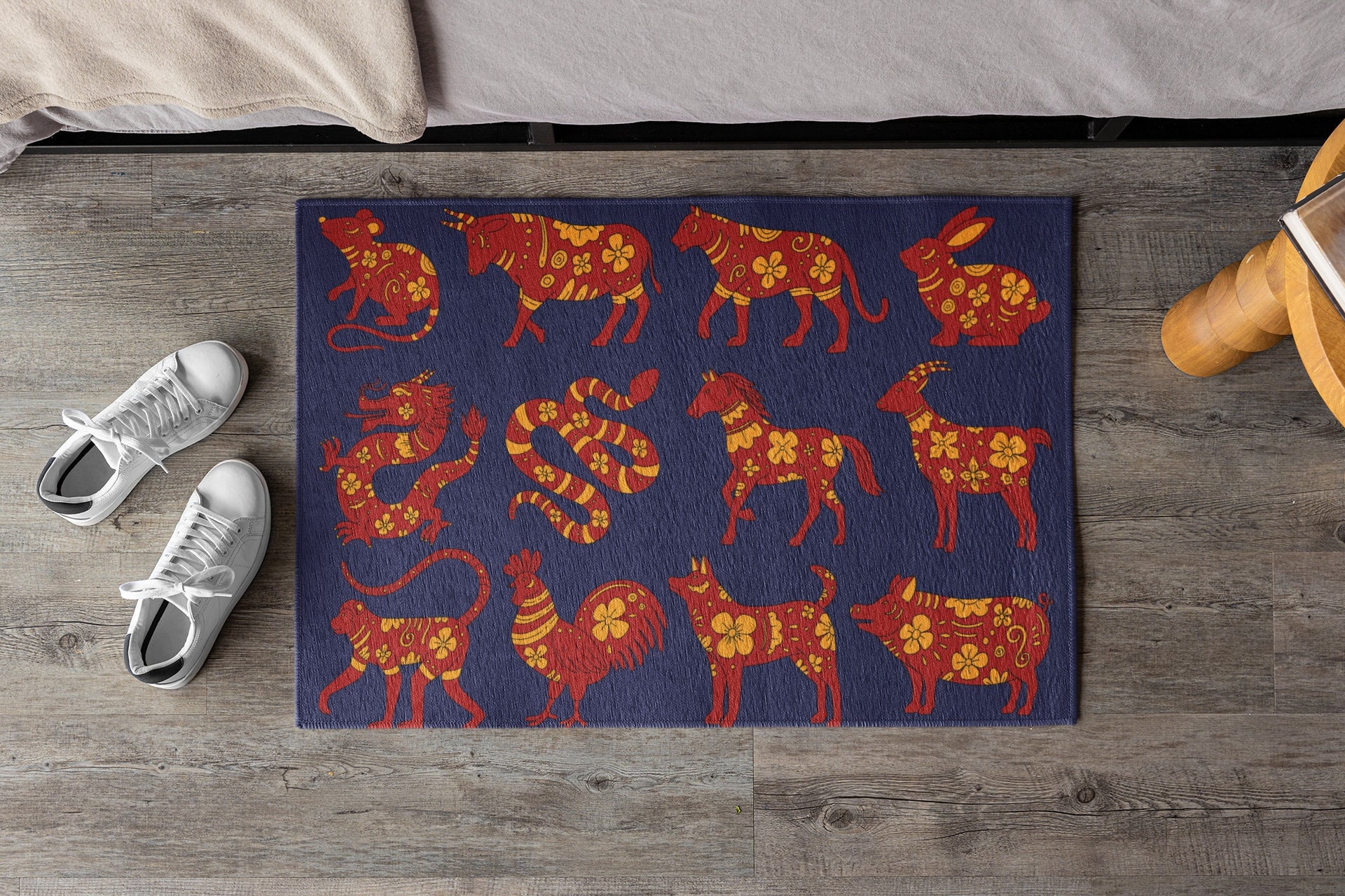 Chinese Zodiac, Chinese New Year, Anti-slip, Indoor Outdoor Rug, Home ...