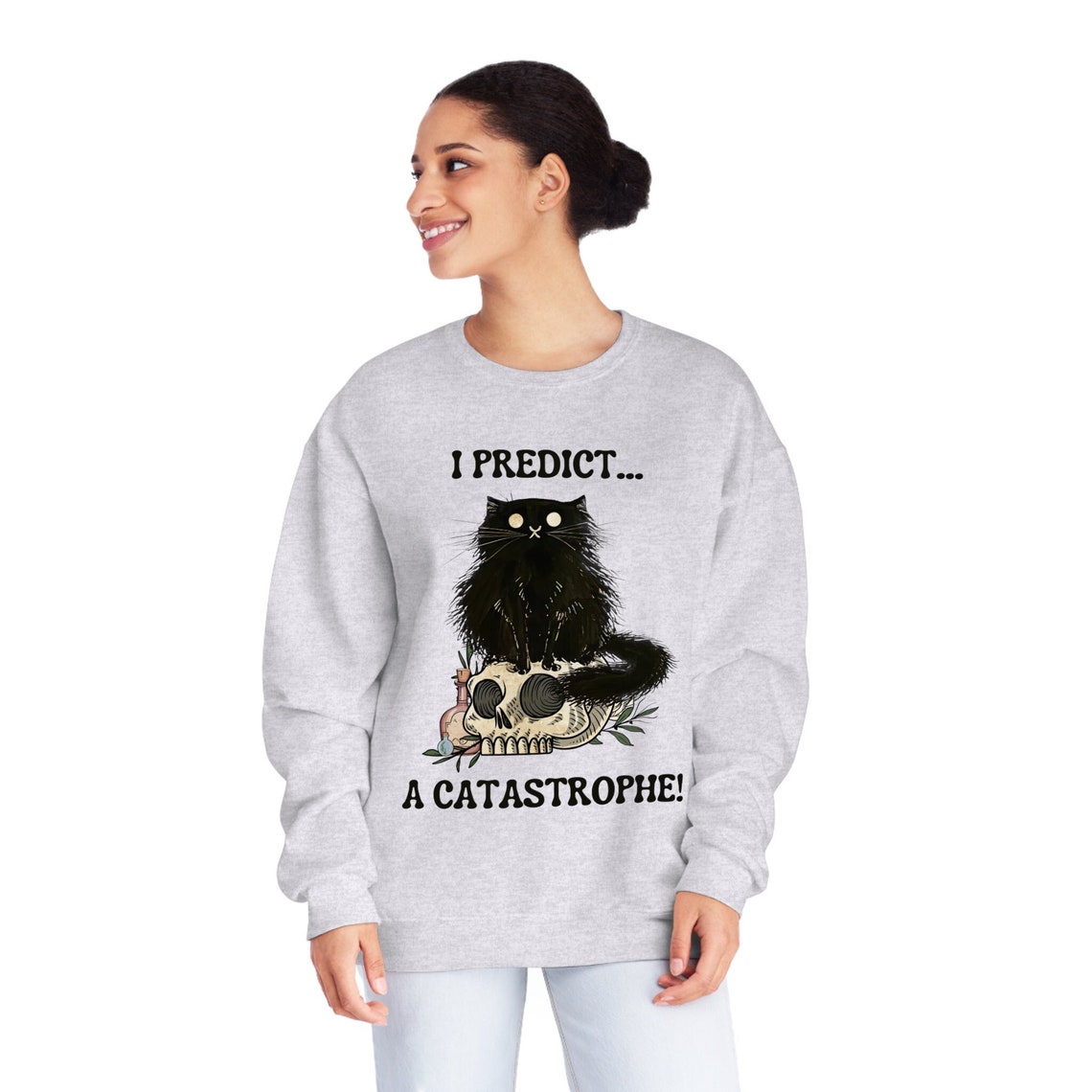 Unisex, Black Cat, Catastrophe, Cat Pun Sweatshirt, Witchy Hoodie - Etsy