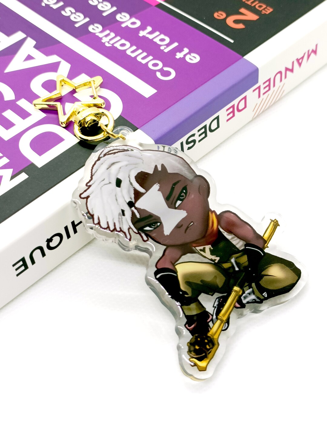 Keychain Ekko ARCANE Chibi Metal Acrylic Plastic Skin League of Legends ...