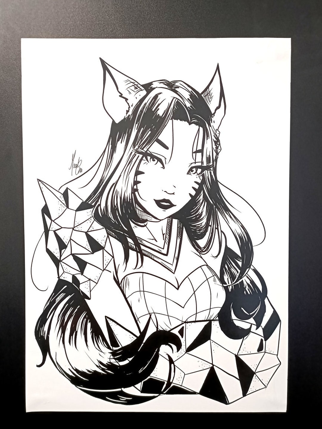 Poster KD/A Ahri - Glossy Paper Printing 200g High Quality A3 League of ...