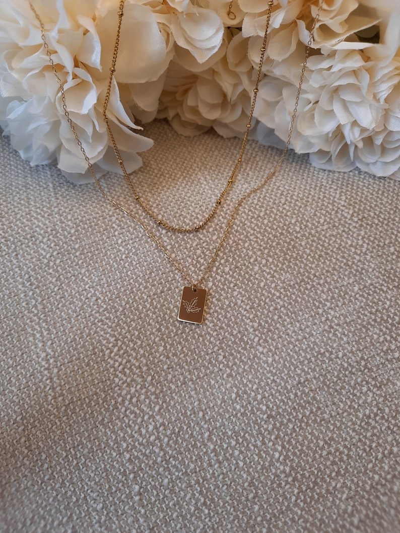 Layered December Holly Birth Flower Gold Necklace | Dainty December ...