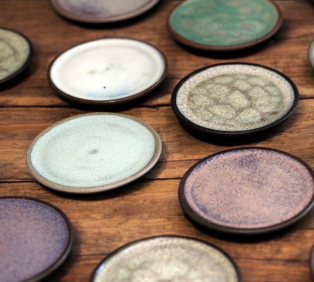 Pastel Pearl Coasters - Handmade Pottery Ceramic Coaster - Etsy