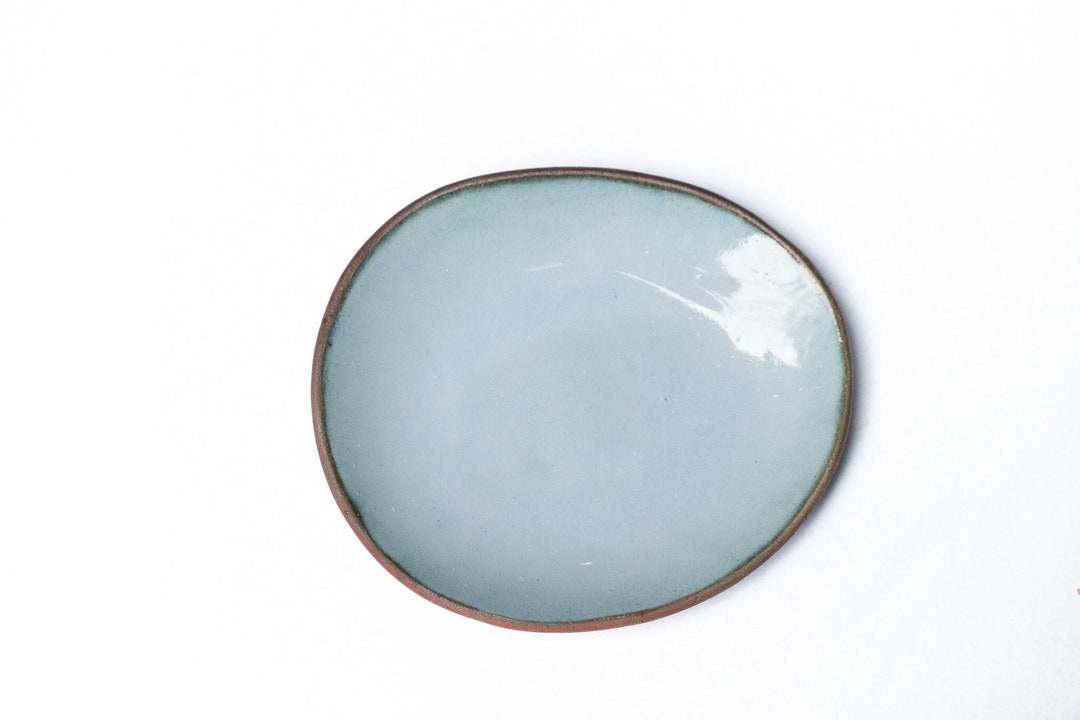 Handmade Organic Shaped Small Plate or Trinket Dish Ice Blue - Etsy