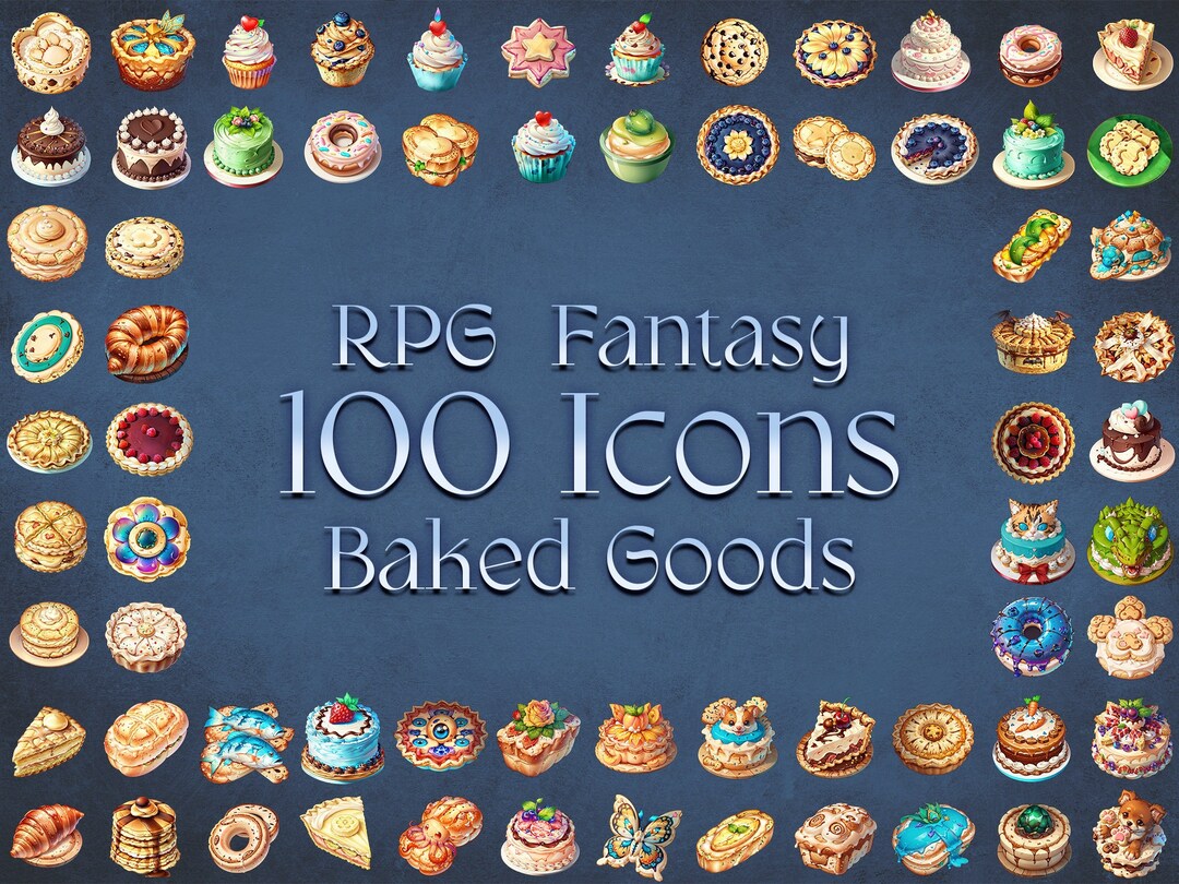 RPG Food Icons - Baked Goods - Fantasy Baked Foods - Dnd Items - High ...