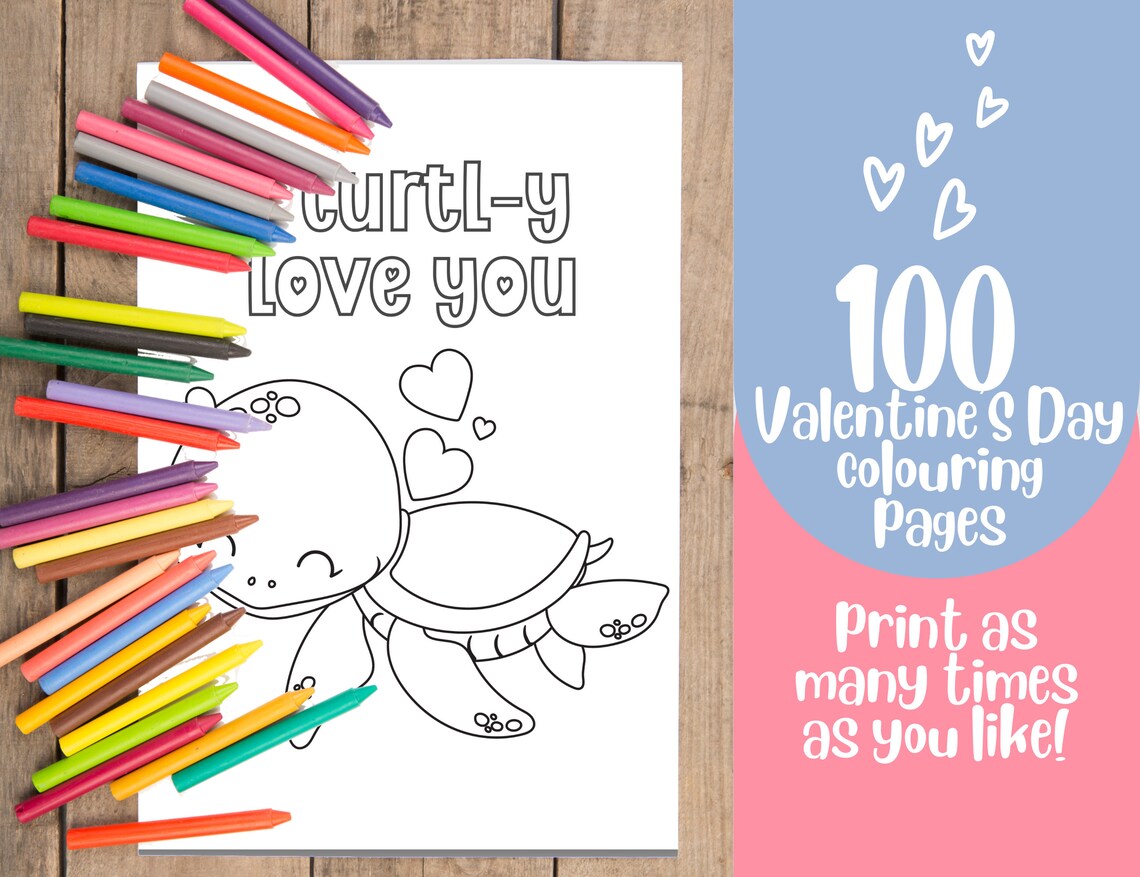 Valentine Coloring Pages for Kids BUNDLE, Toddler Coloring Pages, Kid ...