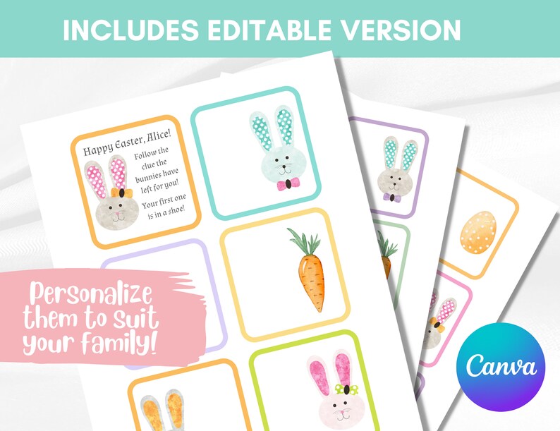 Easter Scavenger Hunt, Indoor Scavenger Hunt for Kids With Clue Cards ...