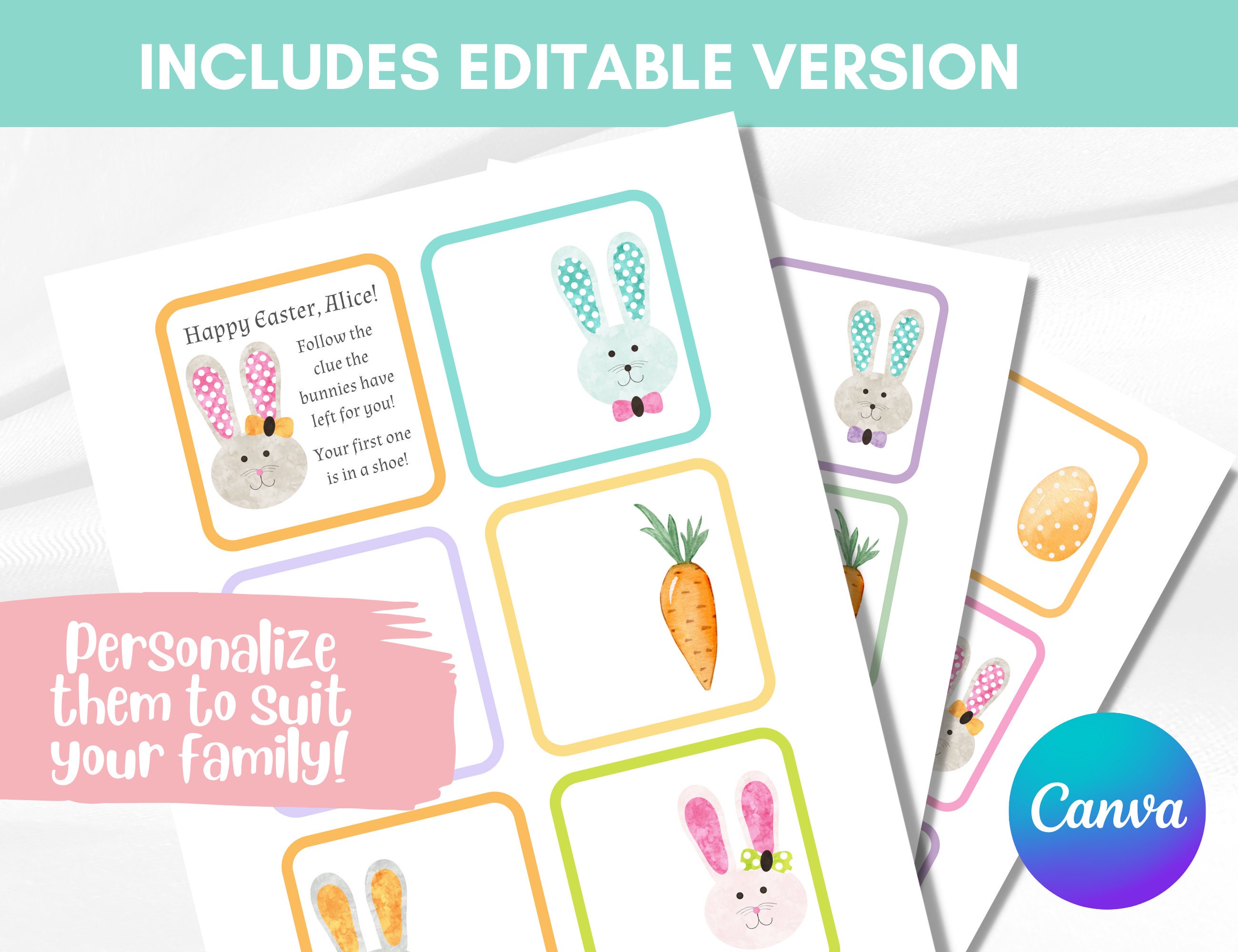 Easter Scavenger Hunt, Indoor Scavenger Hunt for Kids With Clue Cards ...