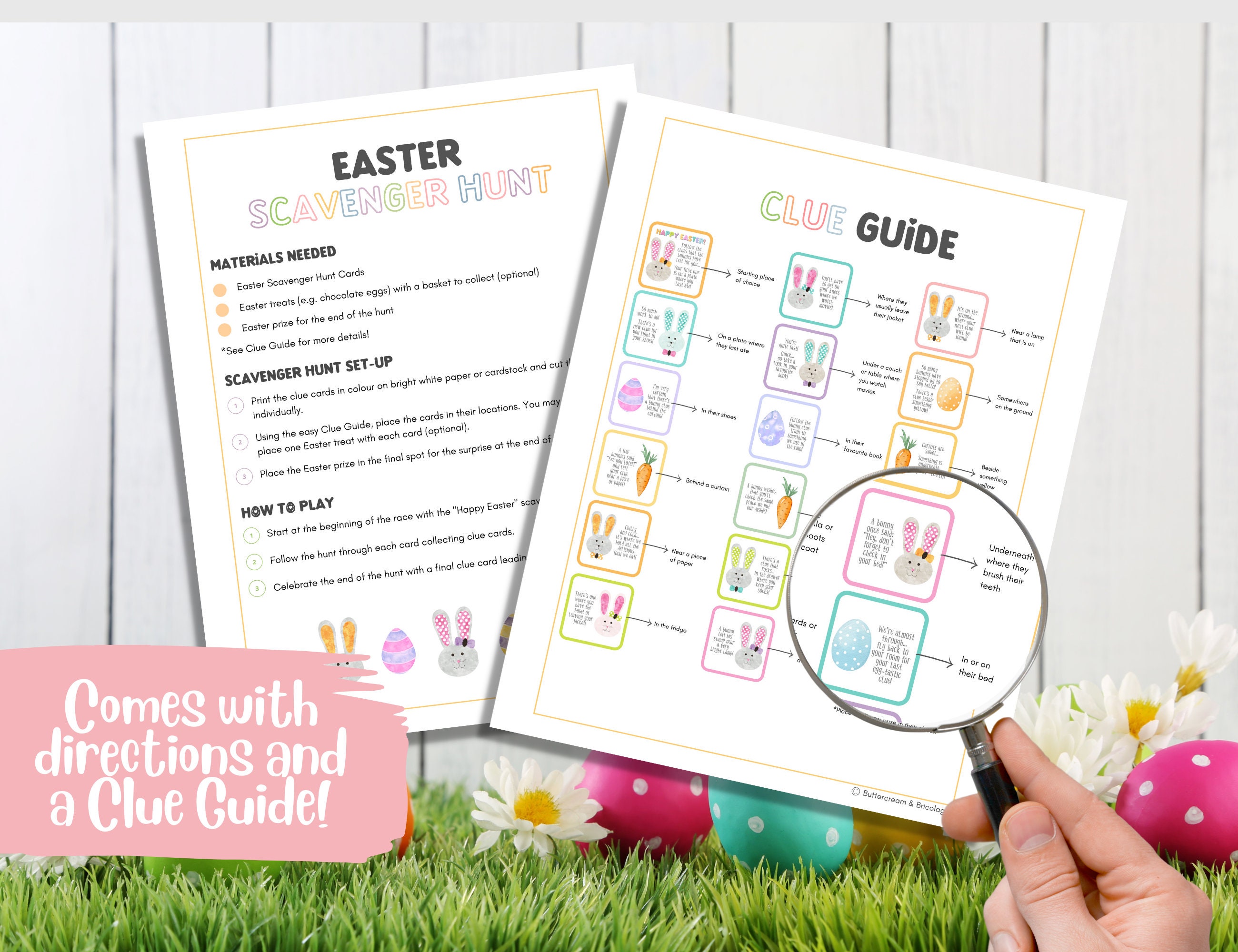 Easter Scavenger Hunt, Indoor Scavenger Hunt for Kids With Clue Cards ...