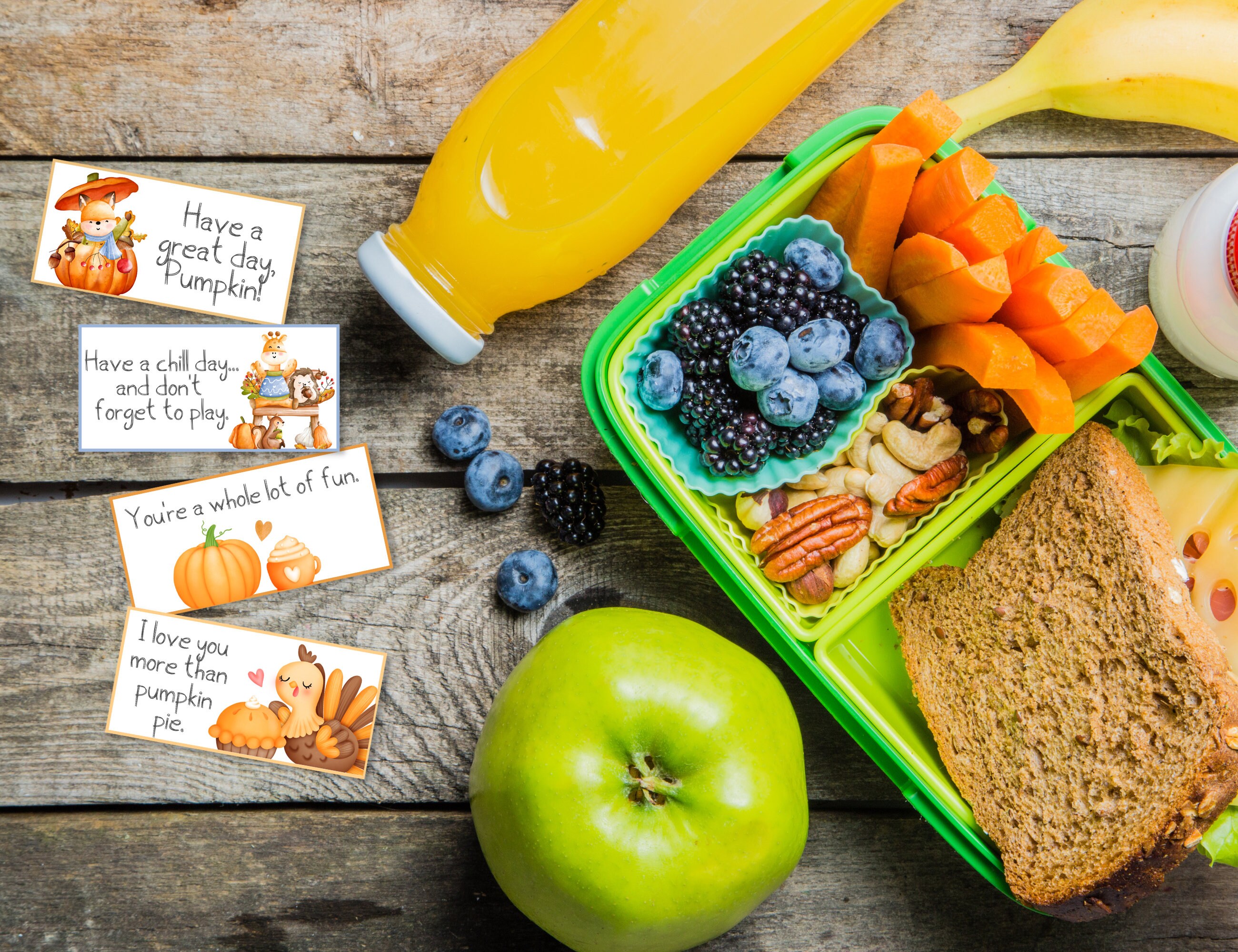 Thanksgiving Lunch Box Notes for Kids, Editable Fall Lunchbox Notes ...