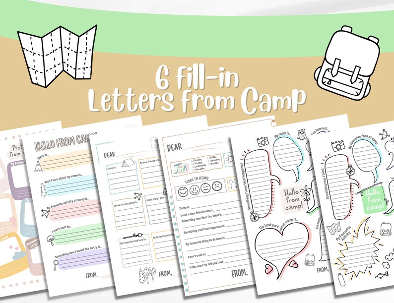 Printable Letter From Camp, Summer Camp, Fill in Camp Letter, Summer ...