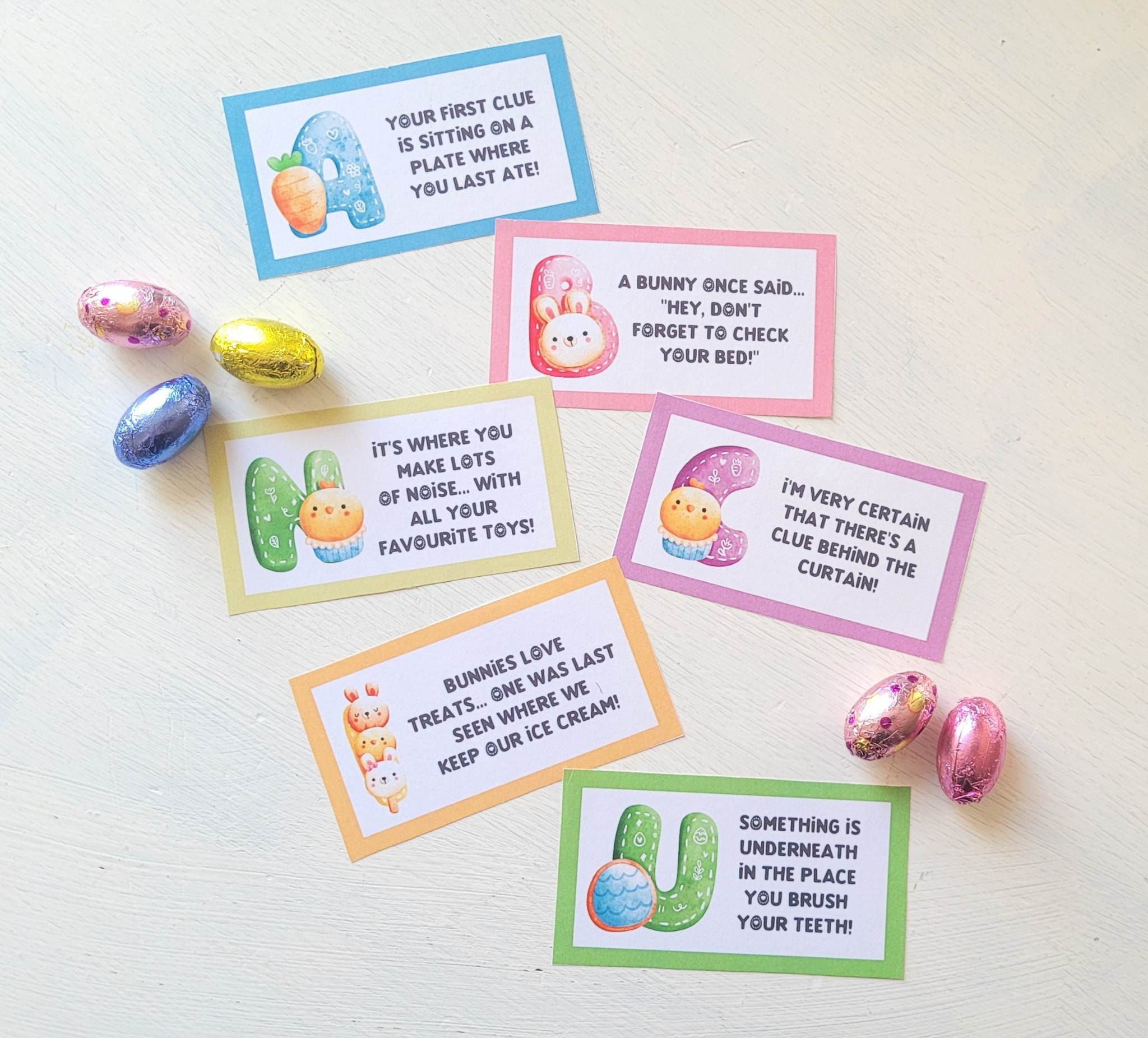 Easter Scavenger Hunt, Indoor Scavenger Hunt for Kids With Clue Cards ...