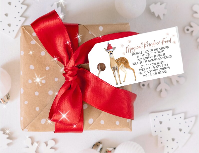 Printable Reindeer Food Tags, Magical Reindeer Food Tag, Christmas Eve ...