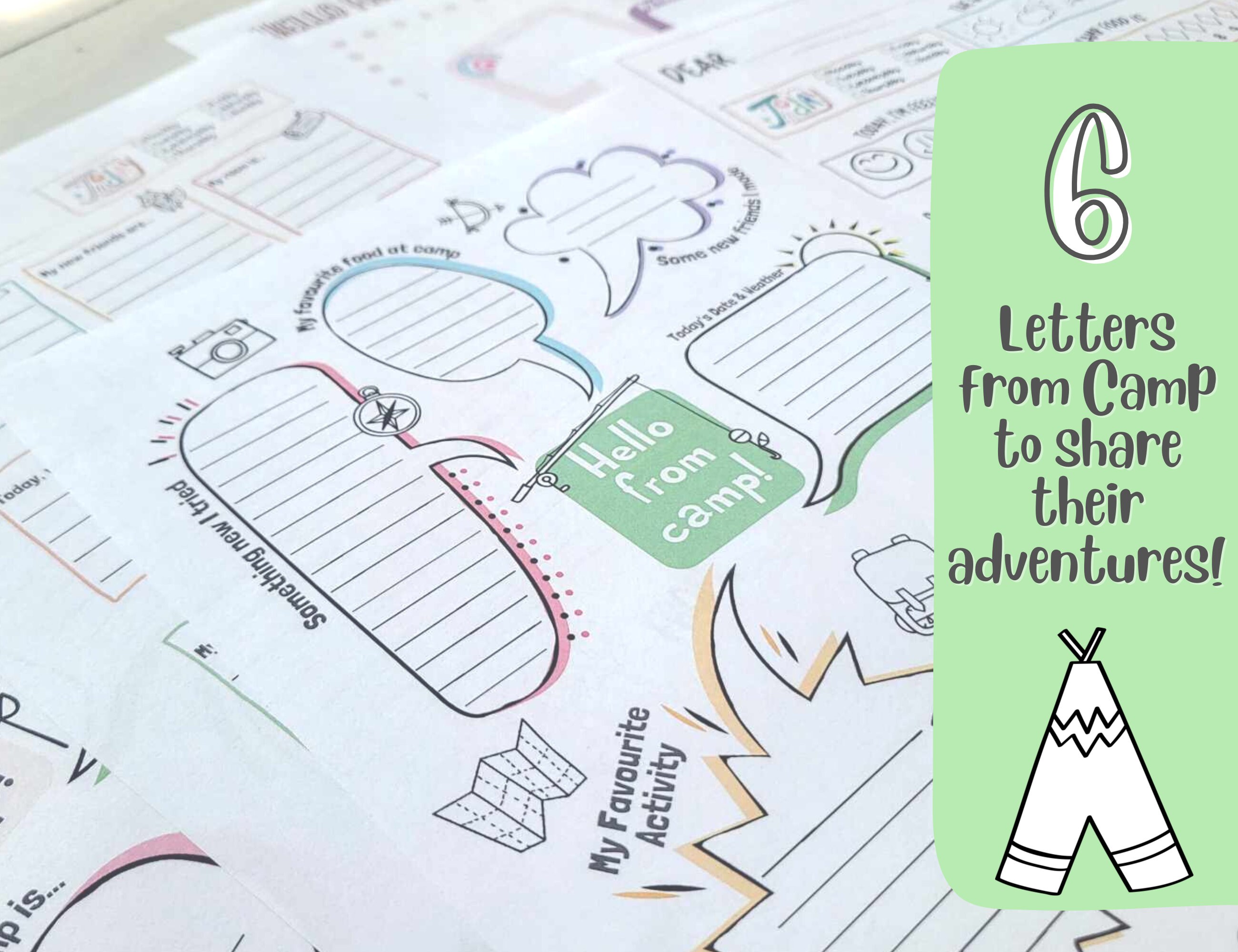 Printable Letter From Camp, Summer Camp, Fill in Camp Letter, Summer ...