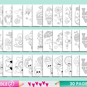 Valentine Coloring Pages for Kids BUNDLE, Toddler Coloring Pages, Kid ...