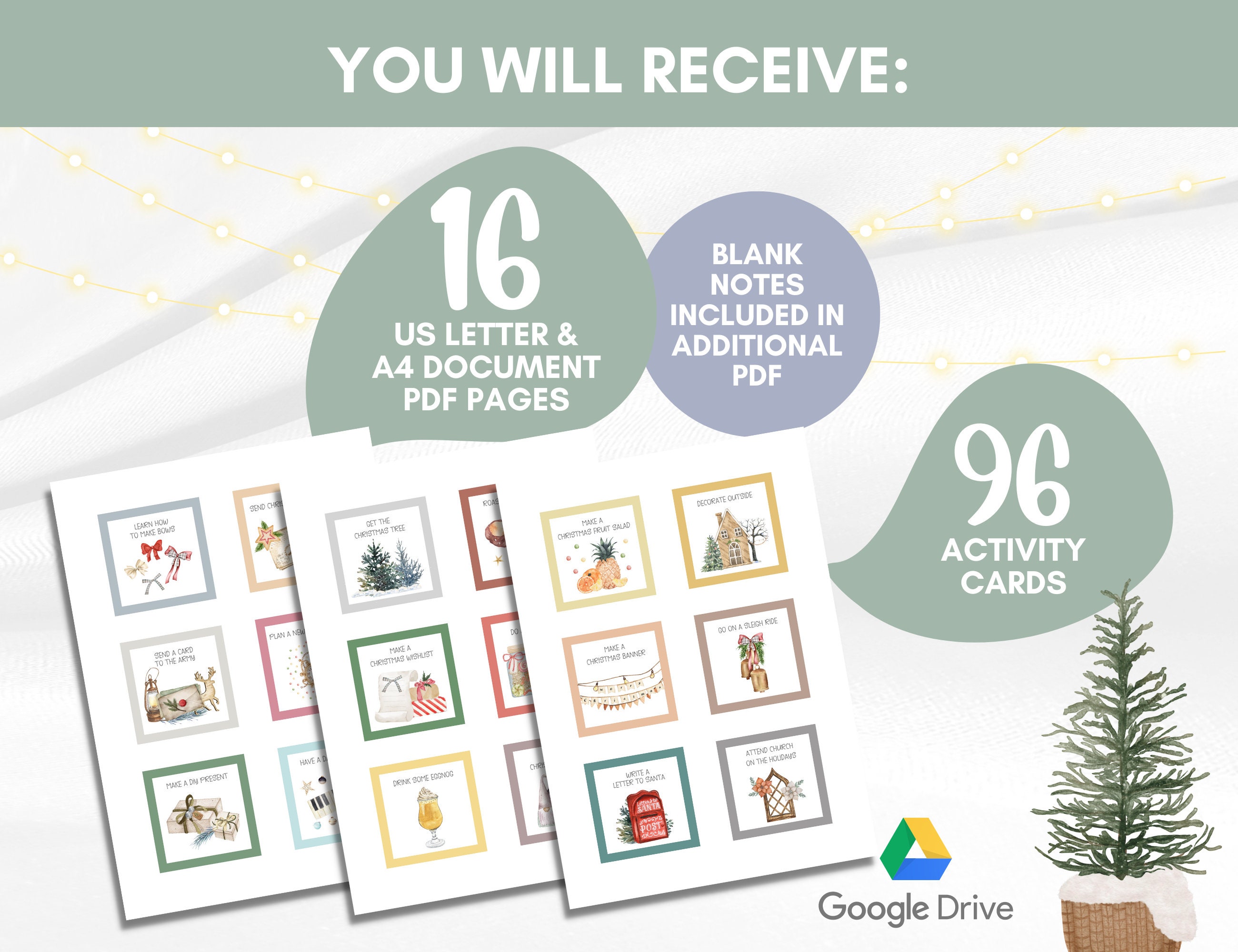 Advent Activity Cards, Kids Advent Calendar Activities, Printable ...