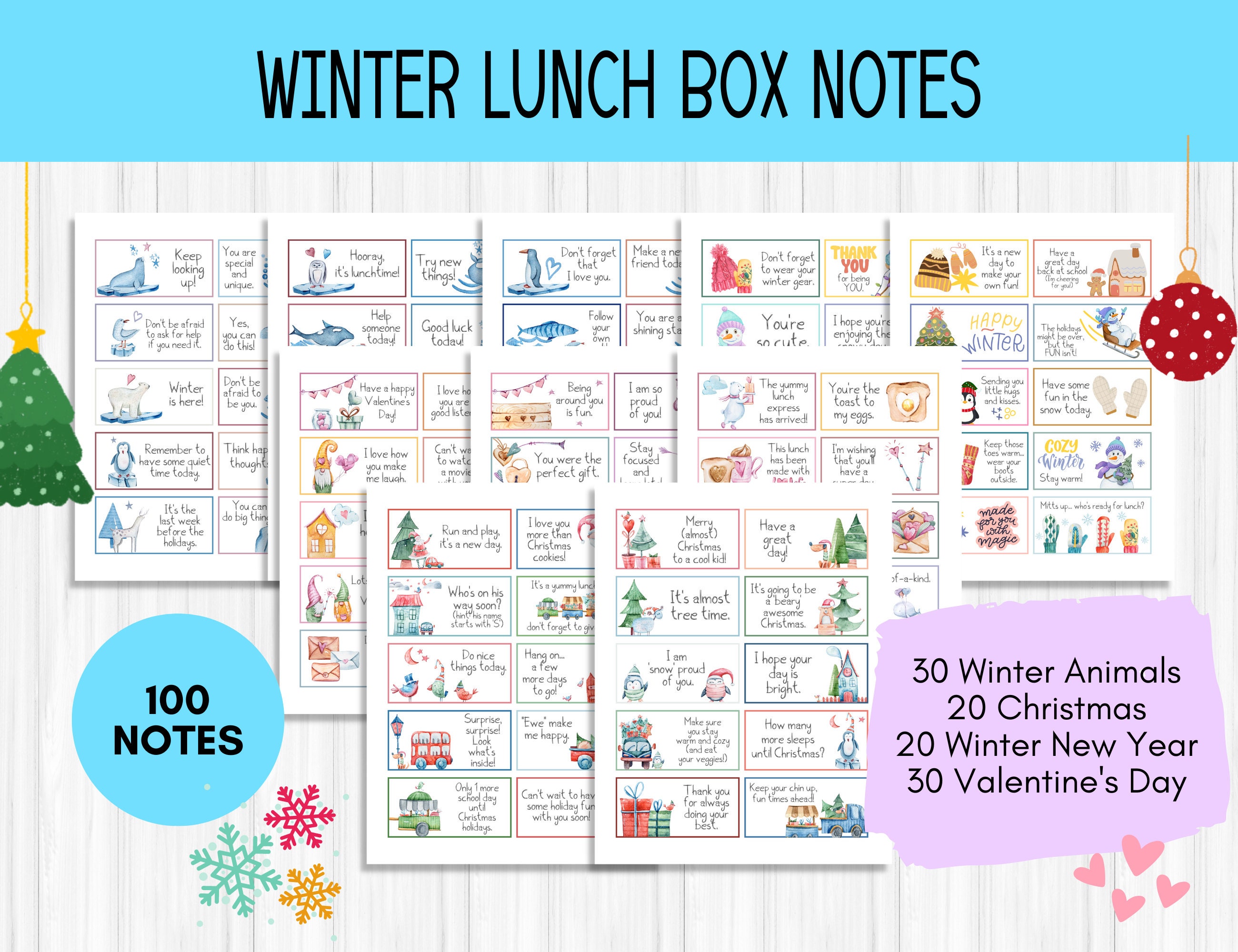 The Ultimate Mega Bundle Kids Lunch Box Notes, Editable Lunchbox Note ...