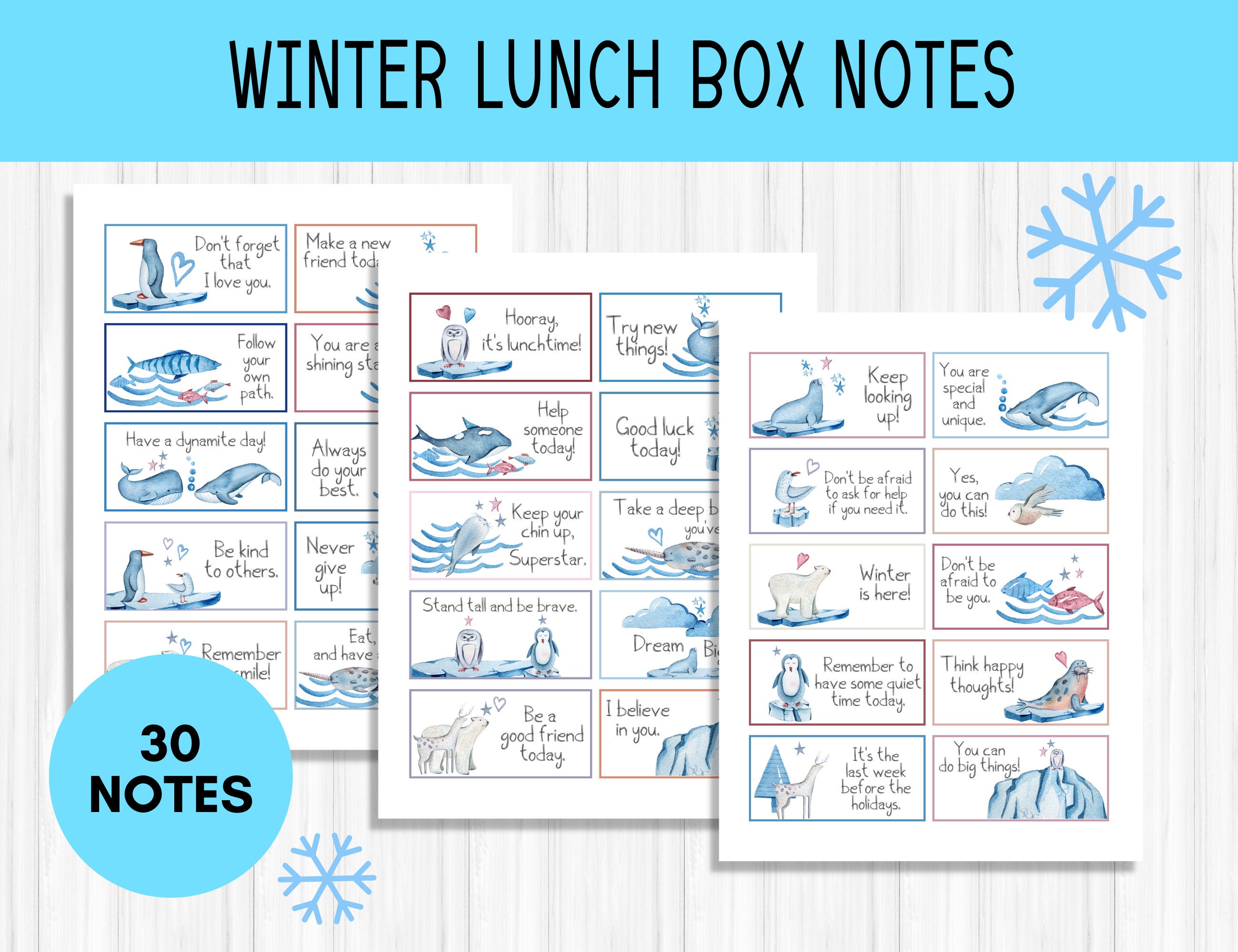 Editable Seasonal Lunch Box Note Kids, Editable Lunchbox Note ...