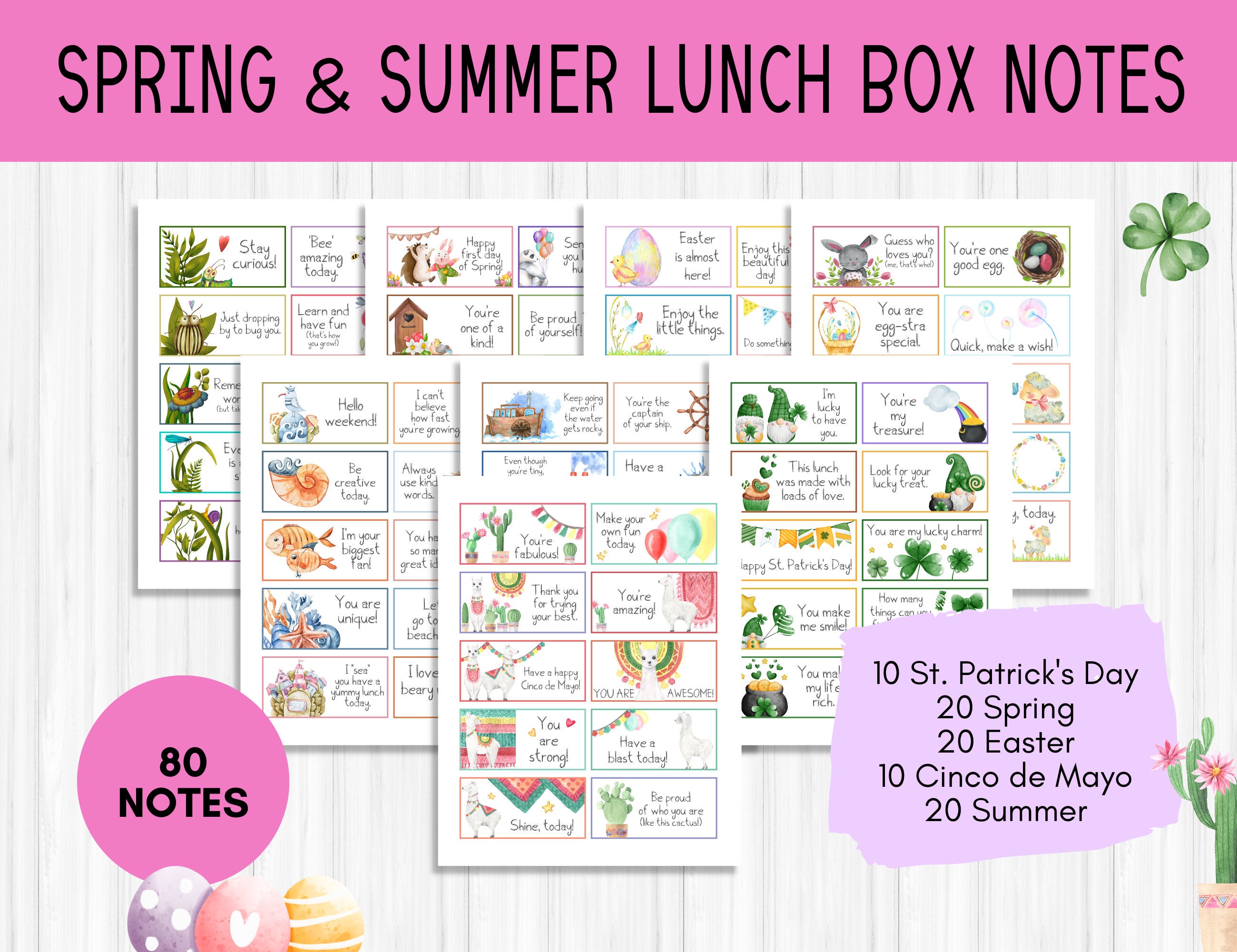 The Ultimate Mega Bundle Kids Lunch Box Notes, Editable Lunchbox Note ...