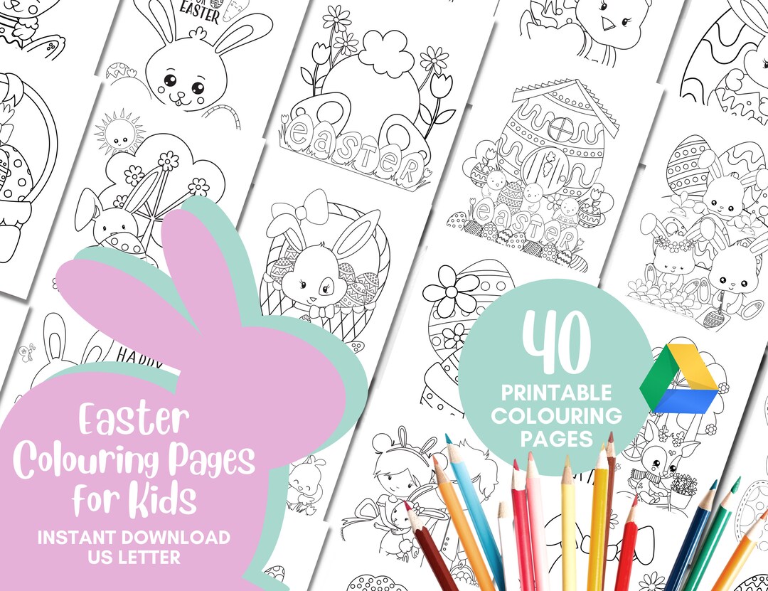 Easter Coloring Pages for Kids BUNDLE, Easter Coloring Book, PDF ...