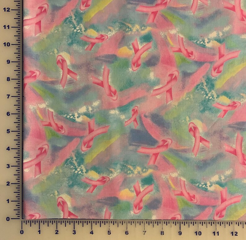 Breast Cancer Cotton Fabric BTY Pink Ribbons Awareness TT Timeless ...