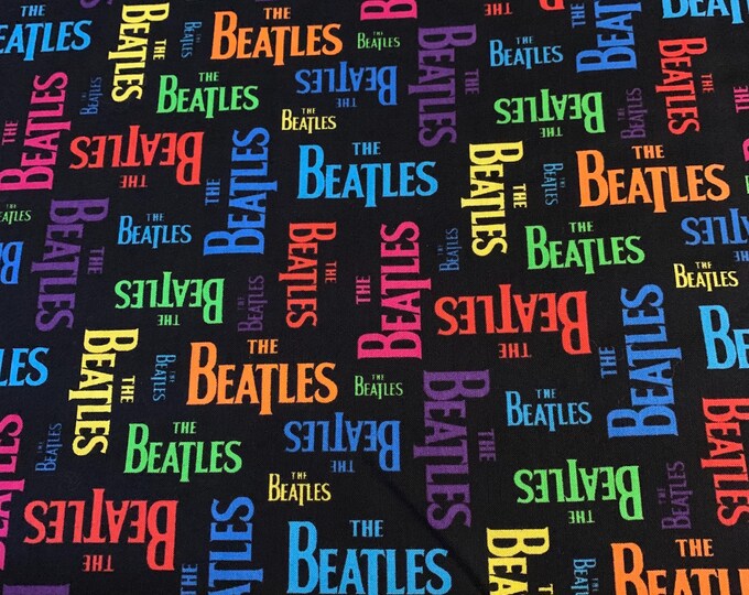 The Beatles Cotton Fabric 39” X 44" Colorful Words OOP Out of Print HTF ...