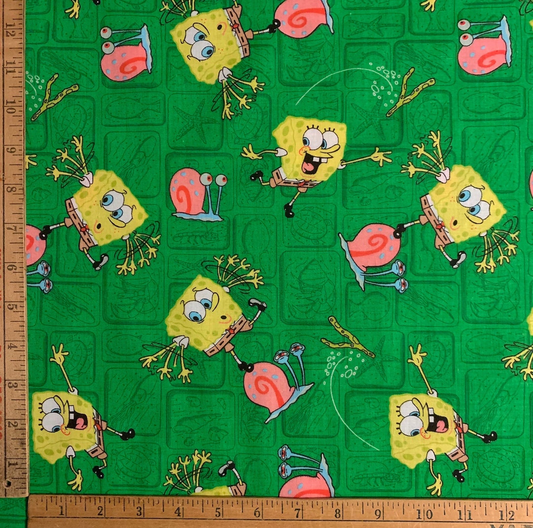 Spongebob Squarepants Cotton Fabric 38 X 44 Pet Snail - Etsy