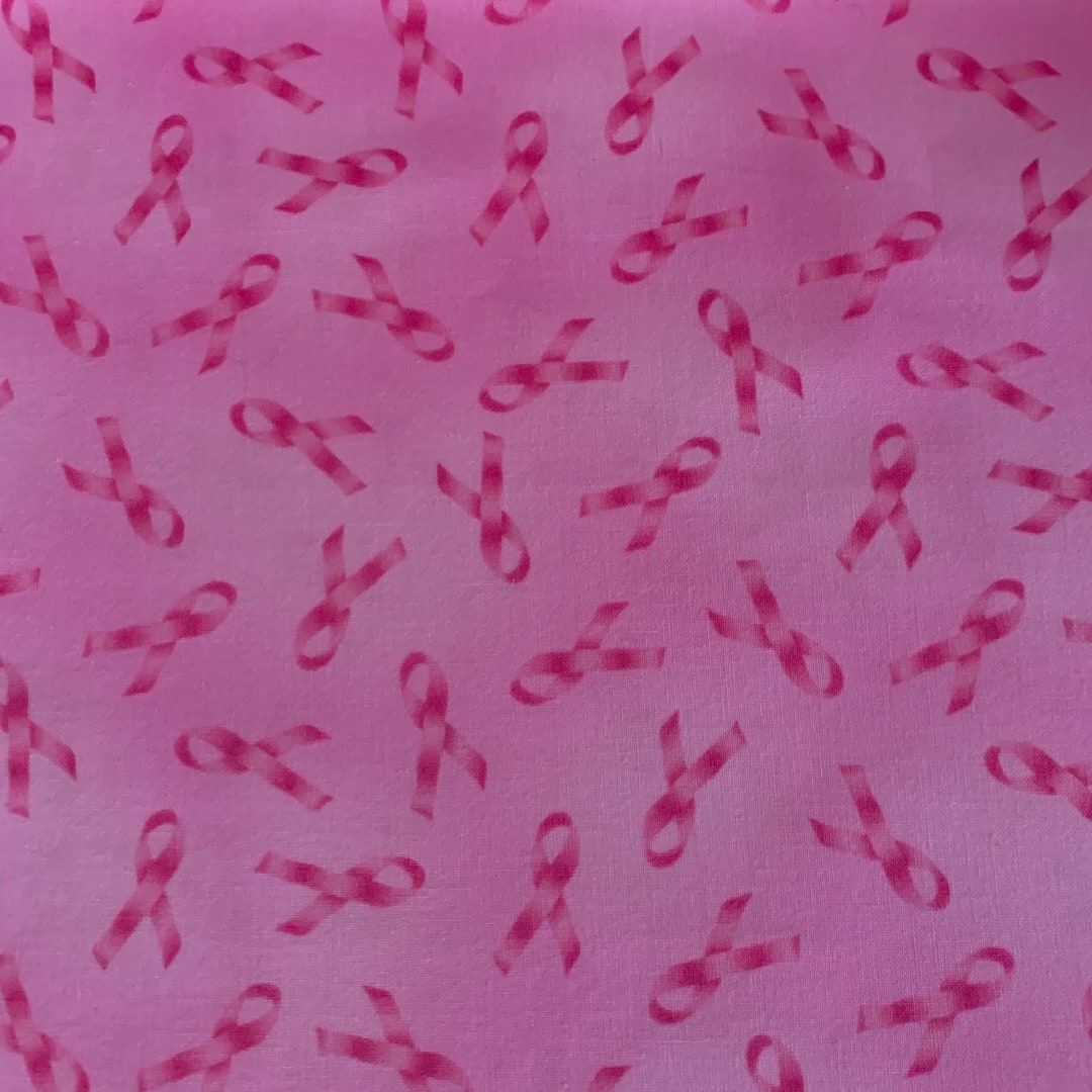 Breast Cancer Cotton Fabric BTY Pink Ribbons Awareness Robert Kaufman ...