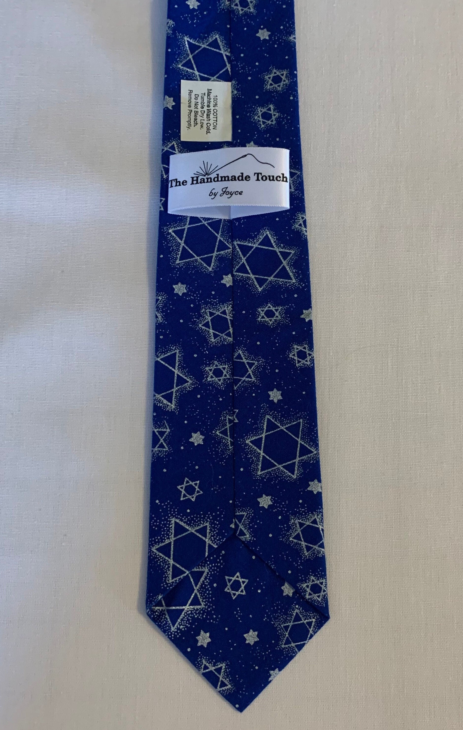 New Boys 46 Star of David Hanukkah Cotton Necktie Blue Silver Unique ...