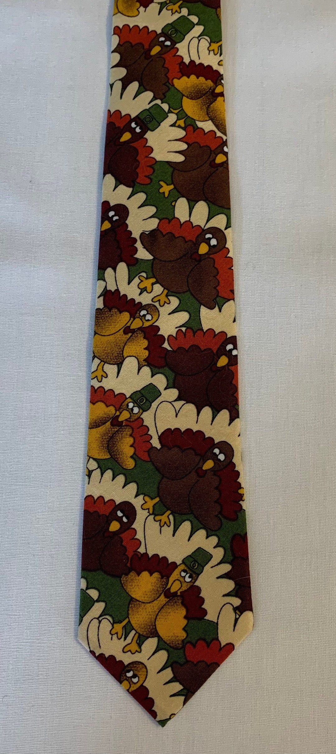 Boy's 46" Thanksgiving Turkeys Cotton Necktie Brown Beige Brand New ...