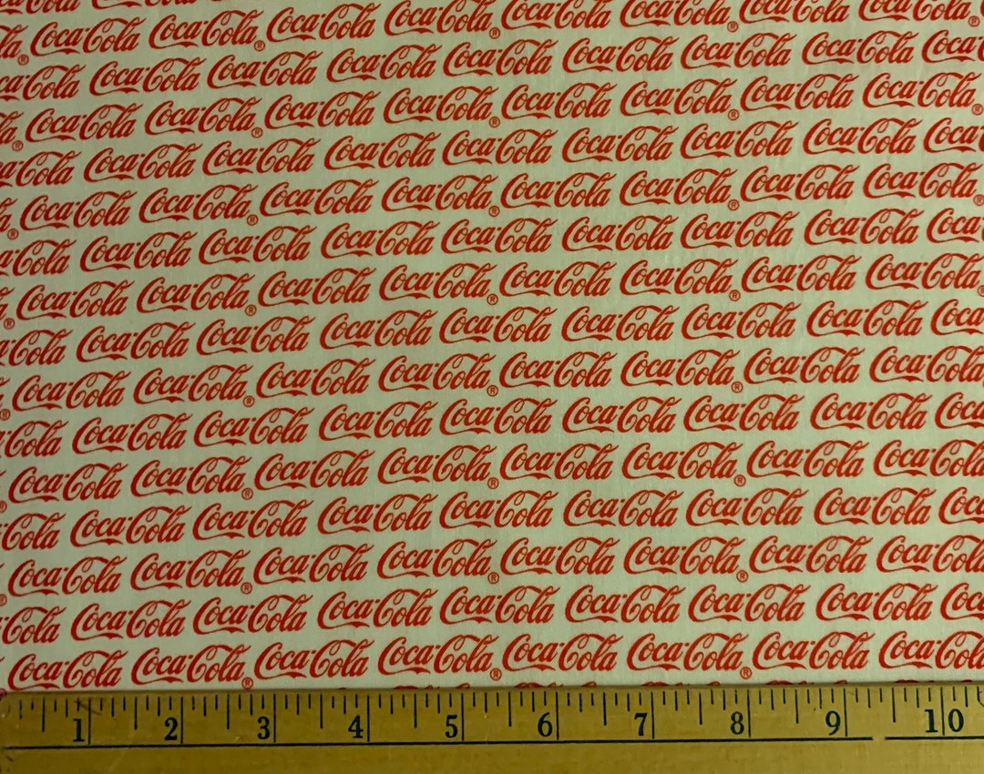 Coca Cola Coke Logo Red Words Cotton Fabric BTY Rare HTF - Etsy